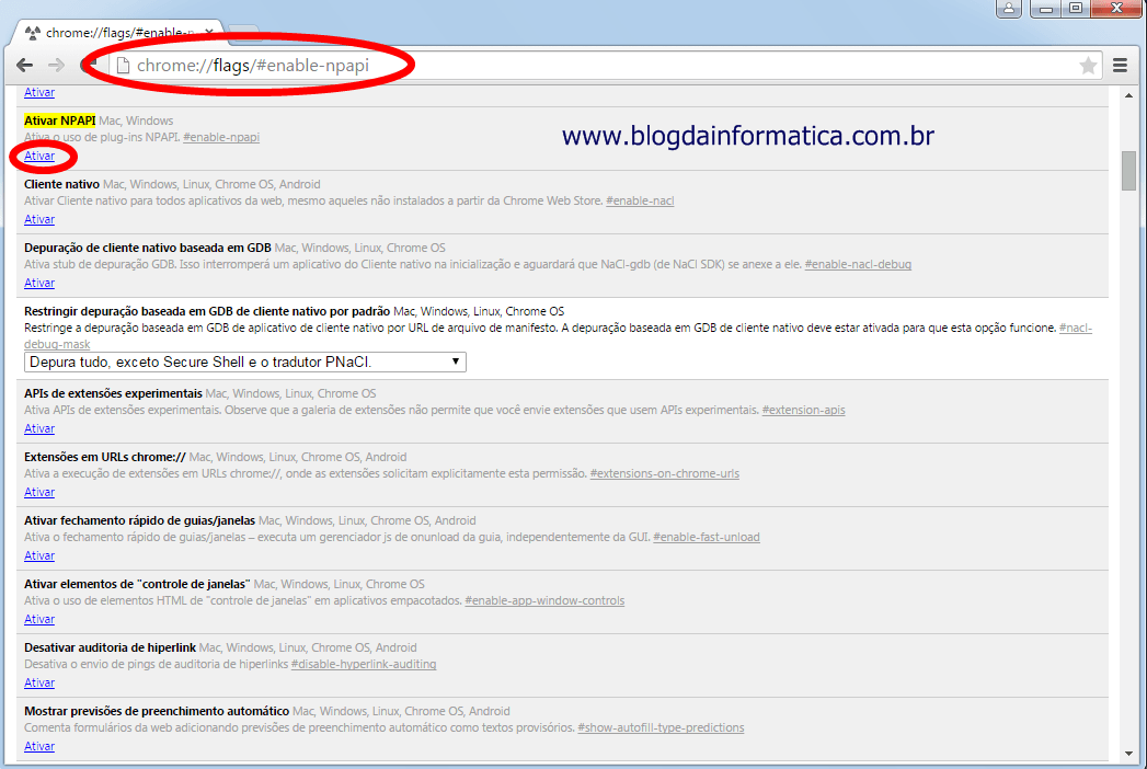 Google Chrome 42 não usa plug-in Java