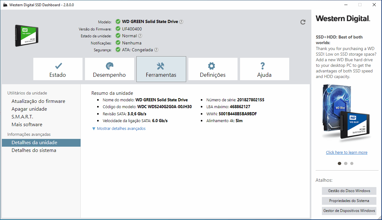 Western Digital SSD Dashboard - Download (Português) GRÁTIS